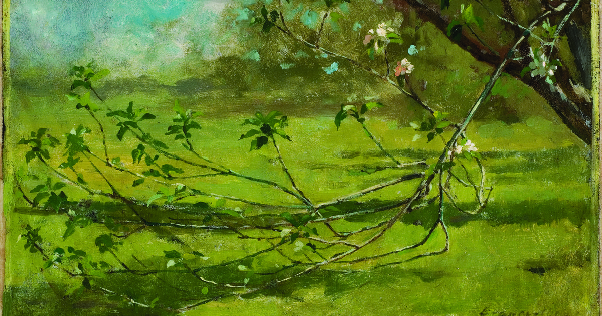 Theodore Robinson, Apple Blossoms - The Bruce Museum